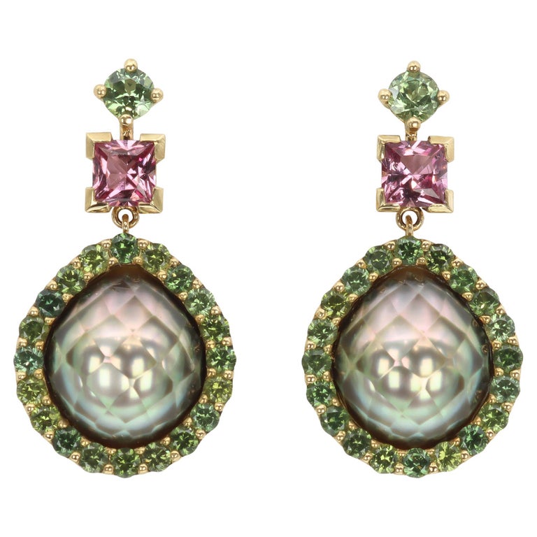Aventina-Spencer, Green Sapphire, Malaya Garnet, Faceted Tahitian Pearl ...