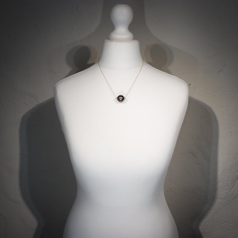 Aventina-Spencer, 'Luna' Circled Tahitian Pearl, Diamond and 18k Gold ...