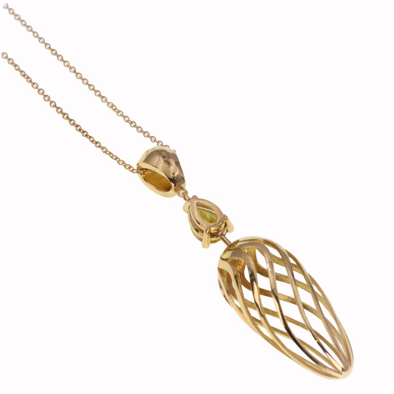 Aventina-Spencer, "Trellis", 1.25 Ct Vivid Yellow Sapphire and 18k Gold ...