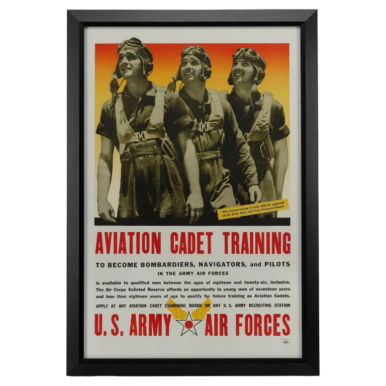 "Aviation Cadet Training, U.S. Army Air Force" Vintage WWII Recruitment ...