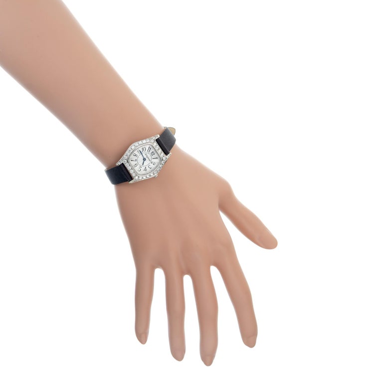 Avignon 1.65 Carat Diamond White Gold Ladies Wristwatch For Sale at 1stDibs