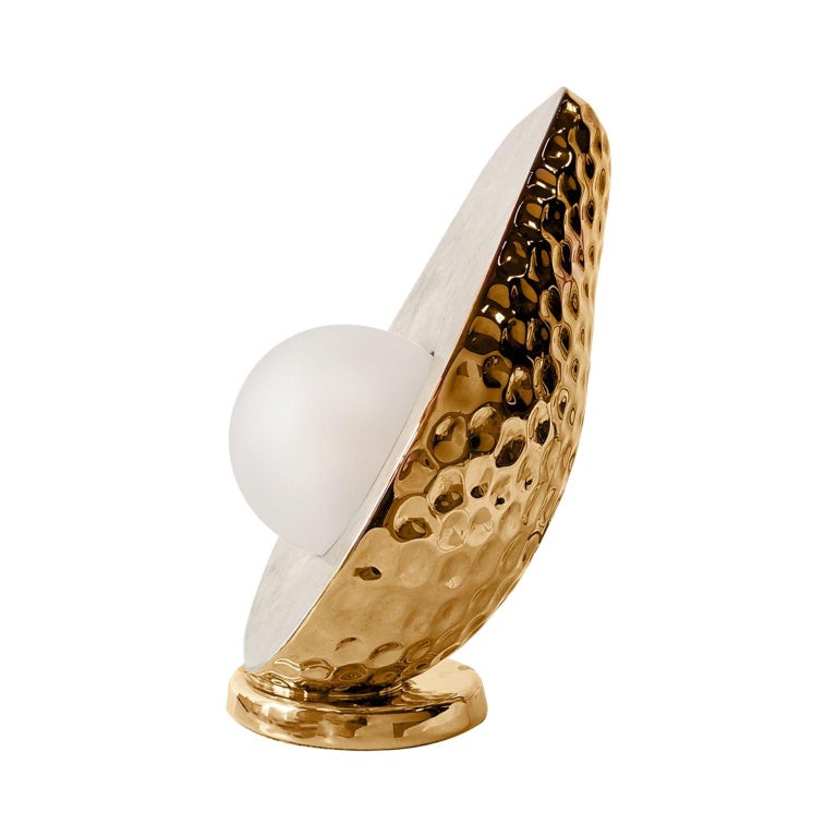 Avocado Modern Ceramic Table Desk Lamp Marble and Gold Detail, Pop Art ...