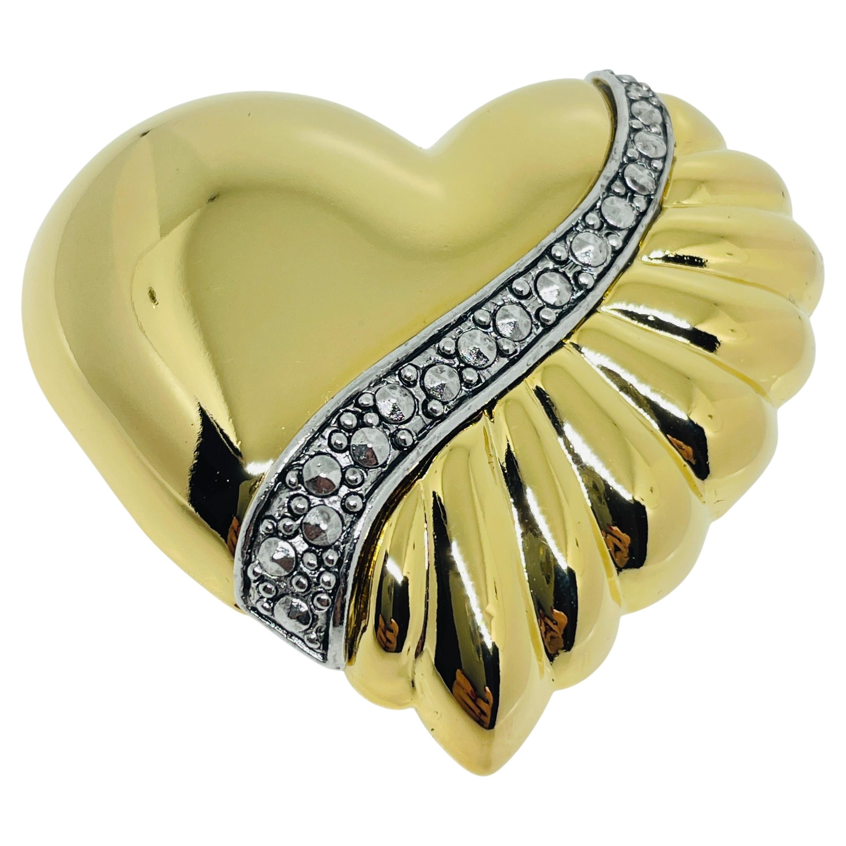AVON vintag gold tone marcasite 'SPARKLE HEART' designer brooch For ...