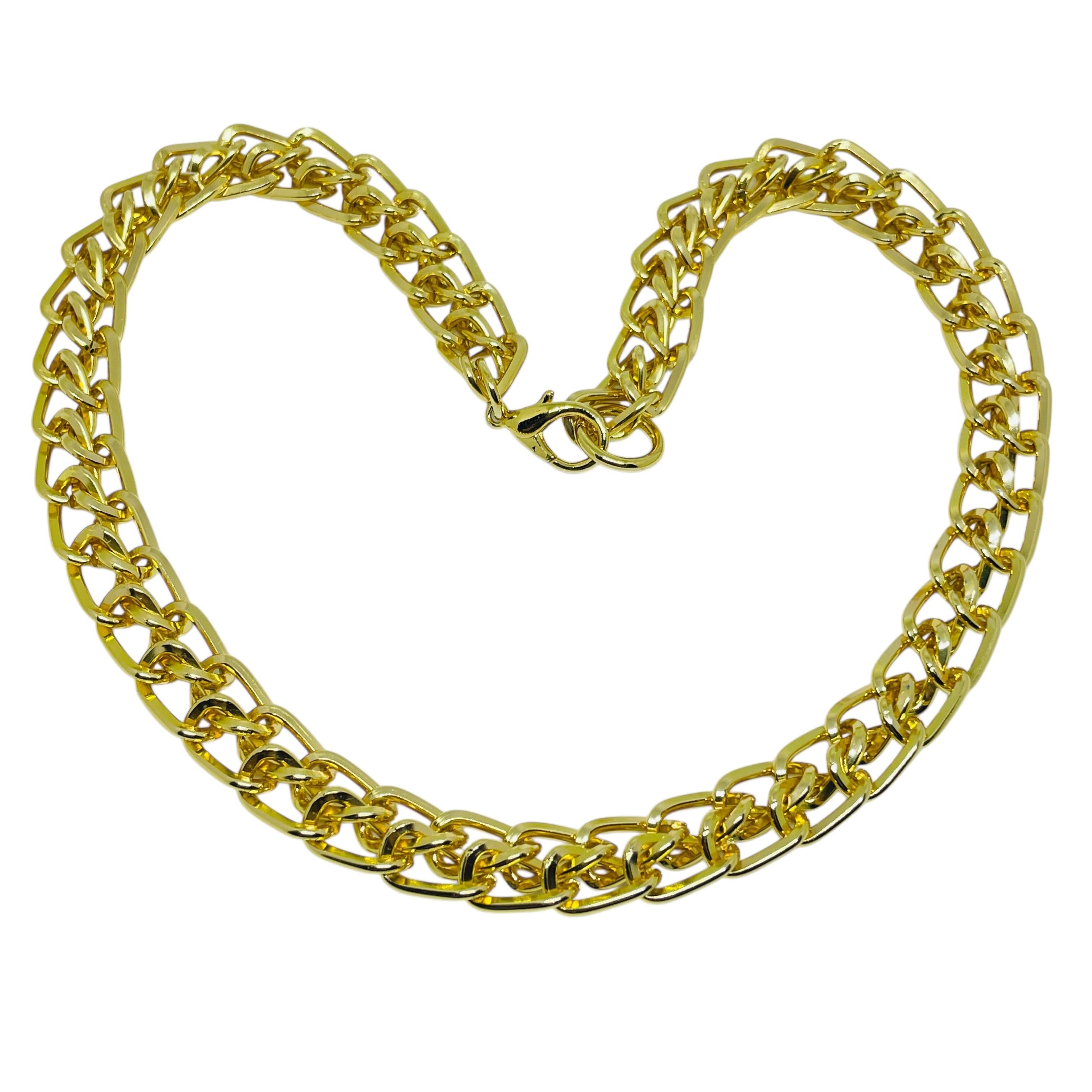 AVON vintage gold tone rhinestone 'OPEN PAVE HEART' designer chain ...