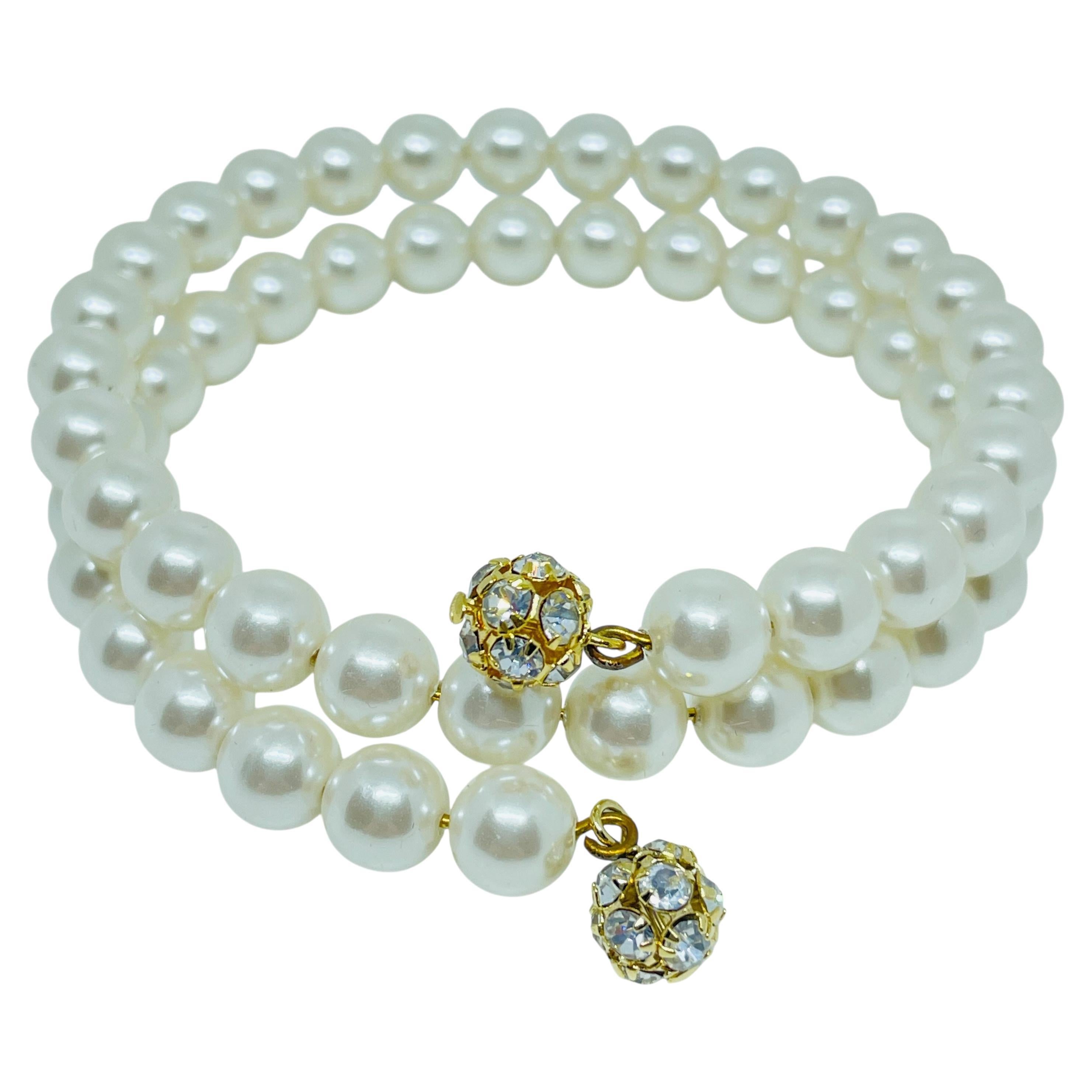 AVON vintage gold tone pearls rhinestones 'WRAPPED ELEGANCE' designer ...