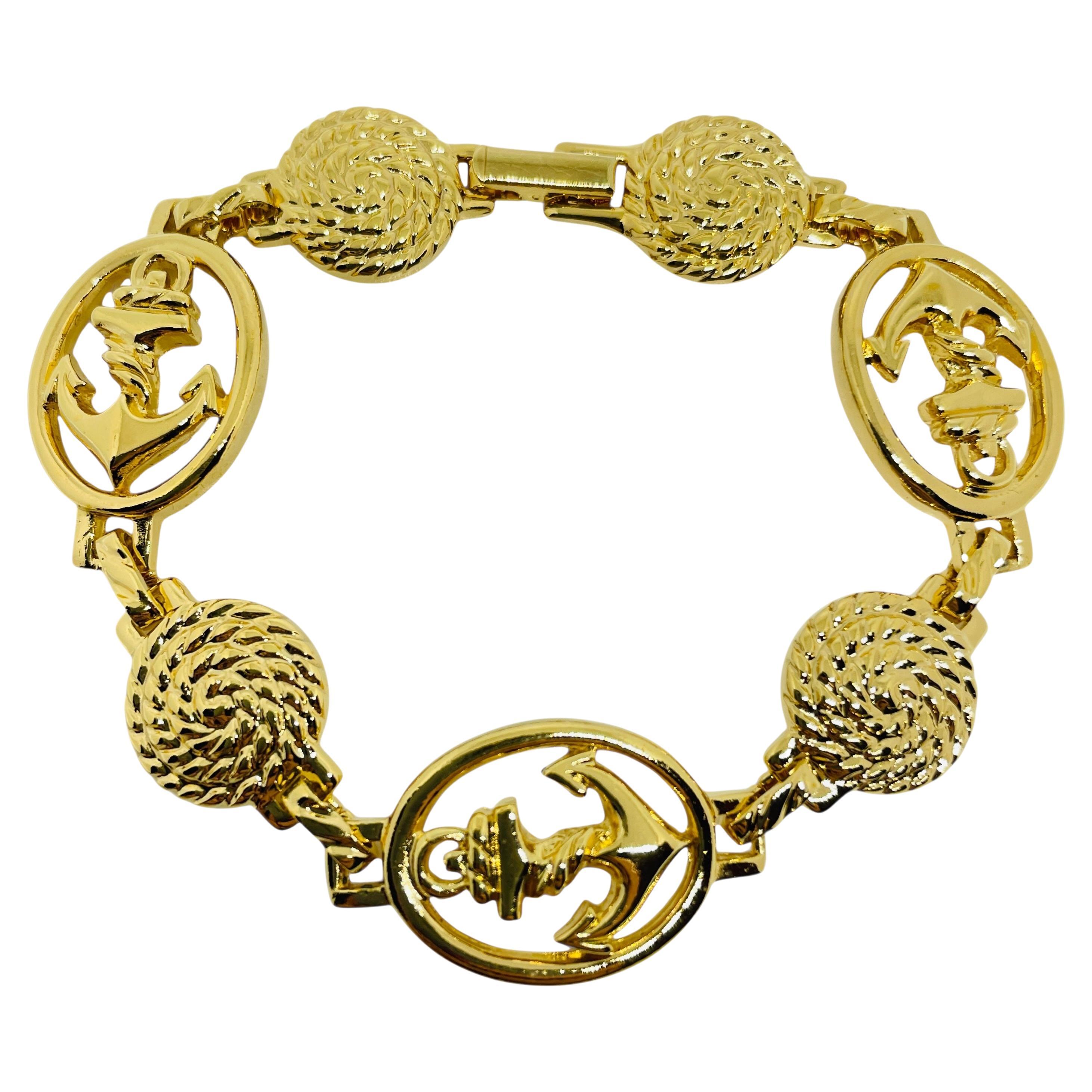 AVON vintage gold tone ''SHIP AND SAIL ROPE TWIST" chain designer ...