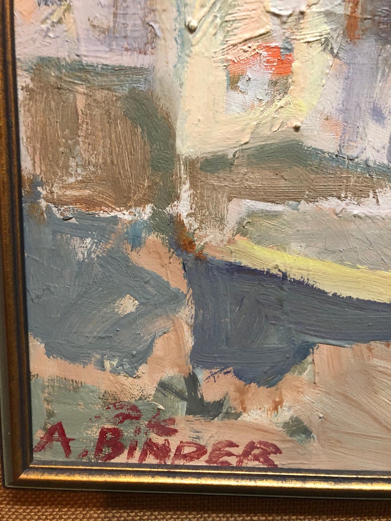 Avraham Binder - Large Abstract landscape of Jerusalem Israeli Oil ...