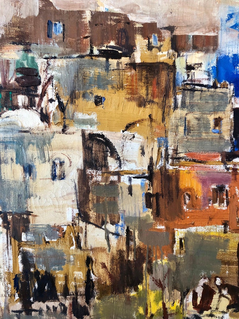 Avraham Binder - Large Abstract landscape of Jerusalem Israeli Oil ...