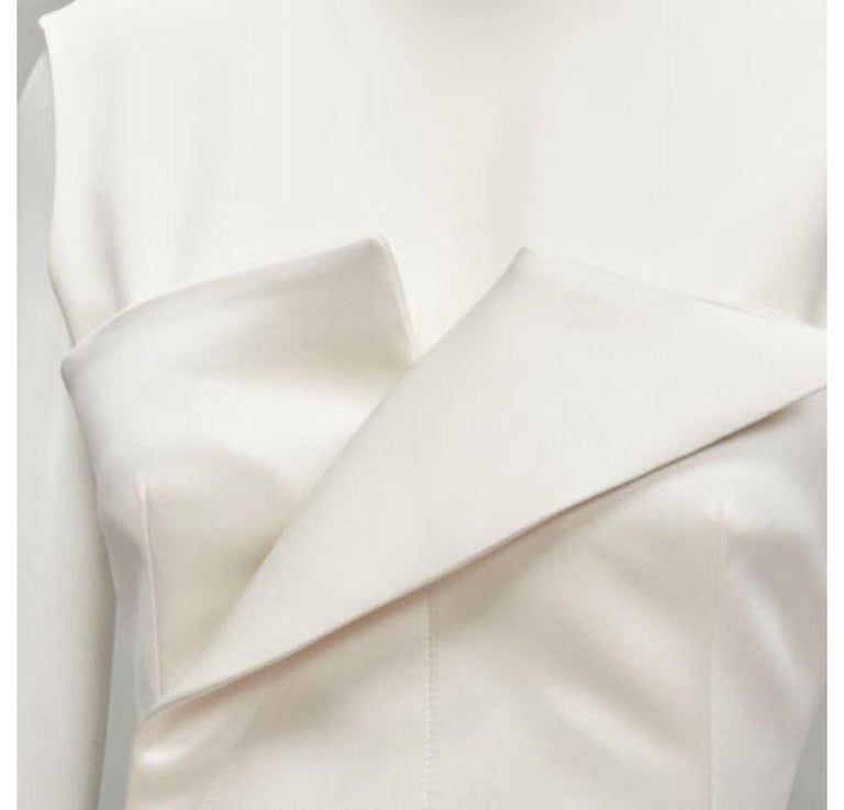 AWAKE MODE cream satin deconstructed lapel peplum corset top FR36 S For ...