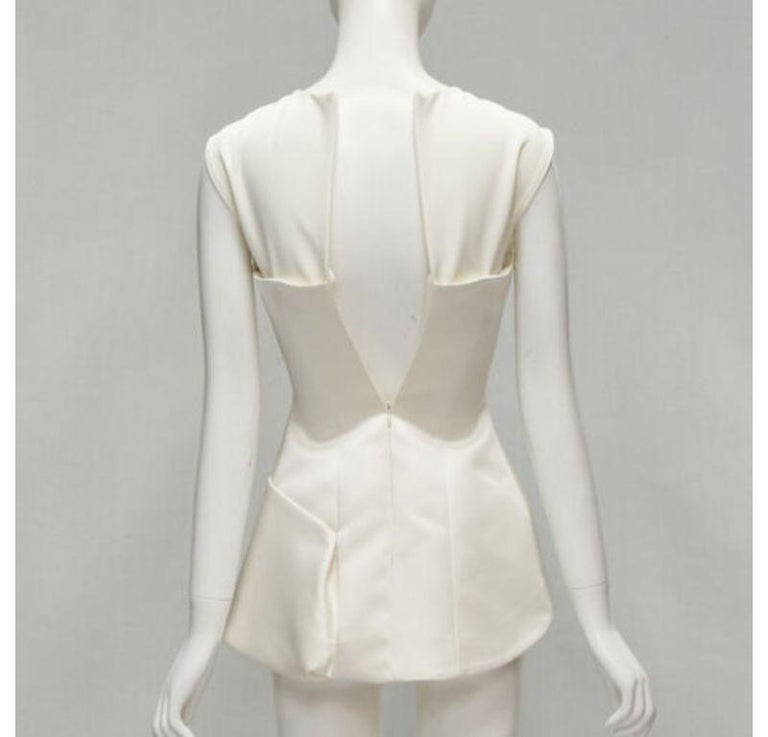 AWAKE MODE cream satin deconstructed lapel peplum corset top FR36 S For ...