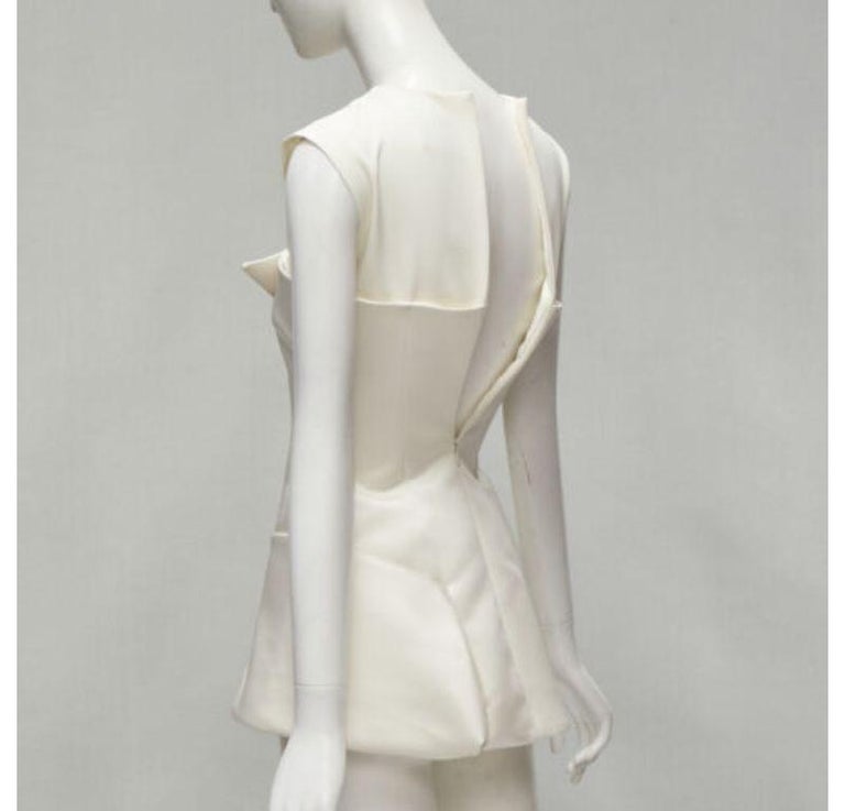 AWAKE MODE cream satin deconstructed lapel peplum corset top FR36 S For ...