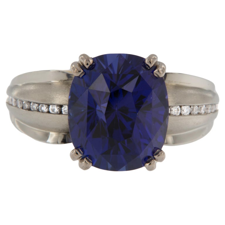 Award Winning Master Gem Cutter Philip Youngman Cut Tanzanite 18K Gold ...