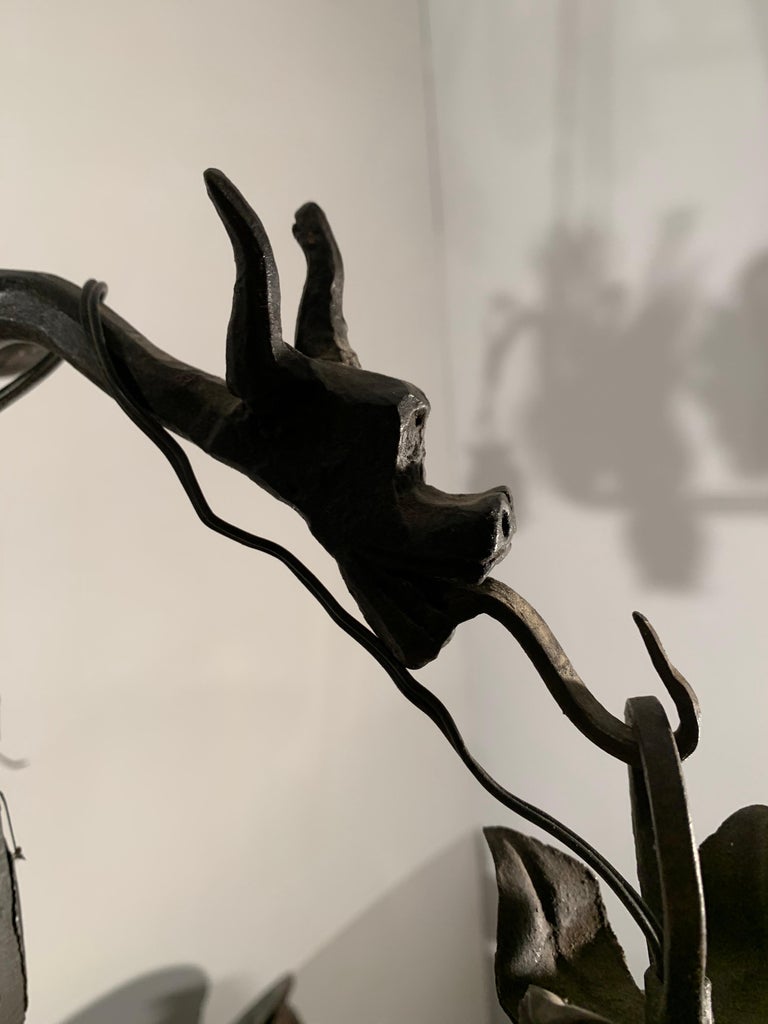 Awesome Italian Pendant / Metal Art Light Fixture with Flying Dragon ...