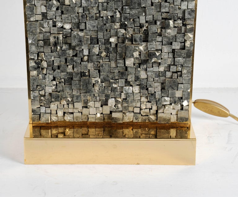 Awesome Pair of Pyrite Lamps by Georges Mathias For Sale at 1stDibs
