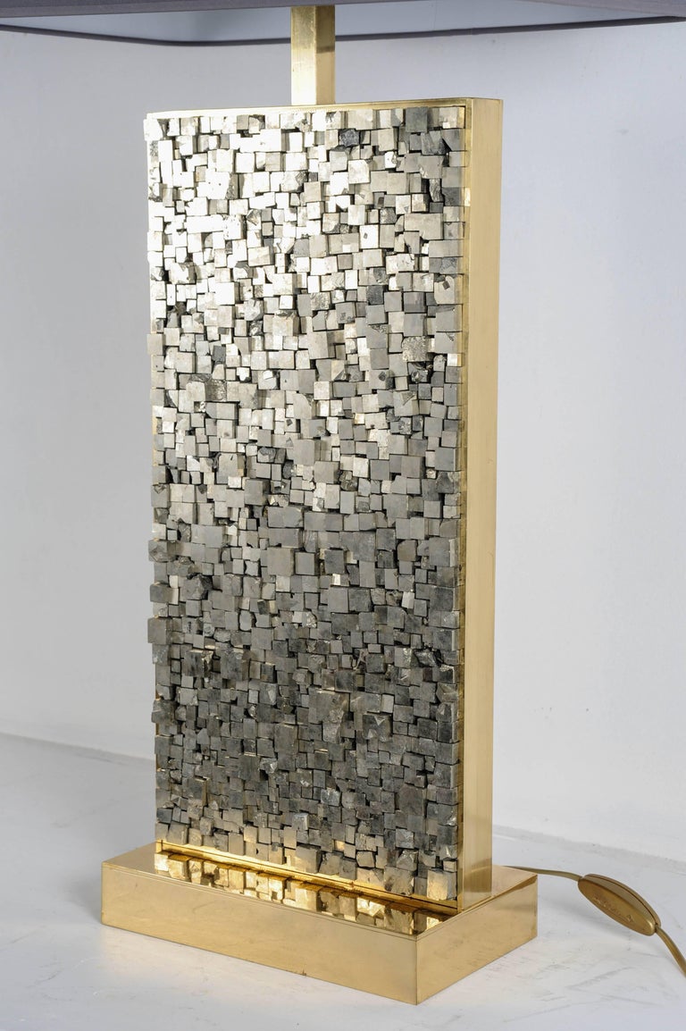 Awesome Pair of Pyrite Lamps by Georges Mathias For Sale at 1stDibs