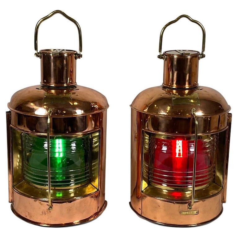 Awesome Pair of Ship’s Port and Starboard Lanterns For Sale at 1stDibs