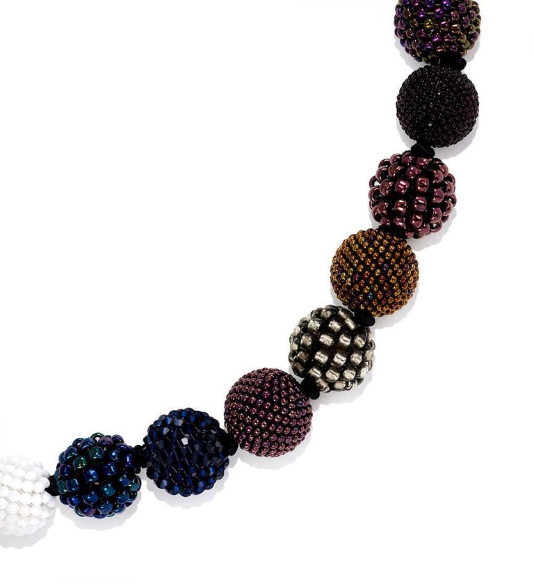 Axel Russmeyer Glass and Crystal Hand Beaded Ball Necklaces in Multiple ...