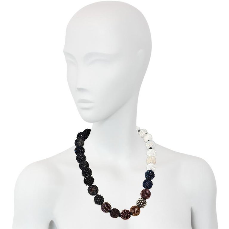 Axel Russmeyer Glass and Crystal Hand Beaded Ball Necklaces in Multiple ...