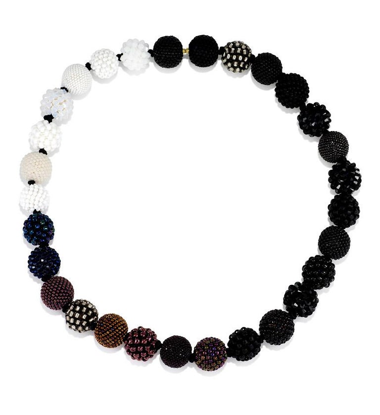 Axel Russmeyer Glass and Crystal Hand Beaded Ball Necklaces in Multiple ...