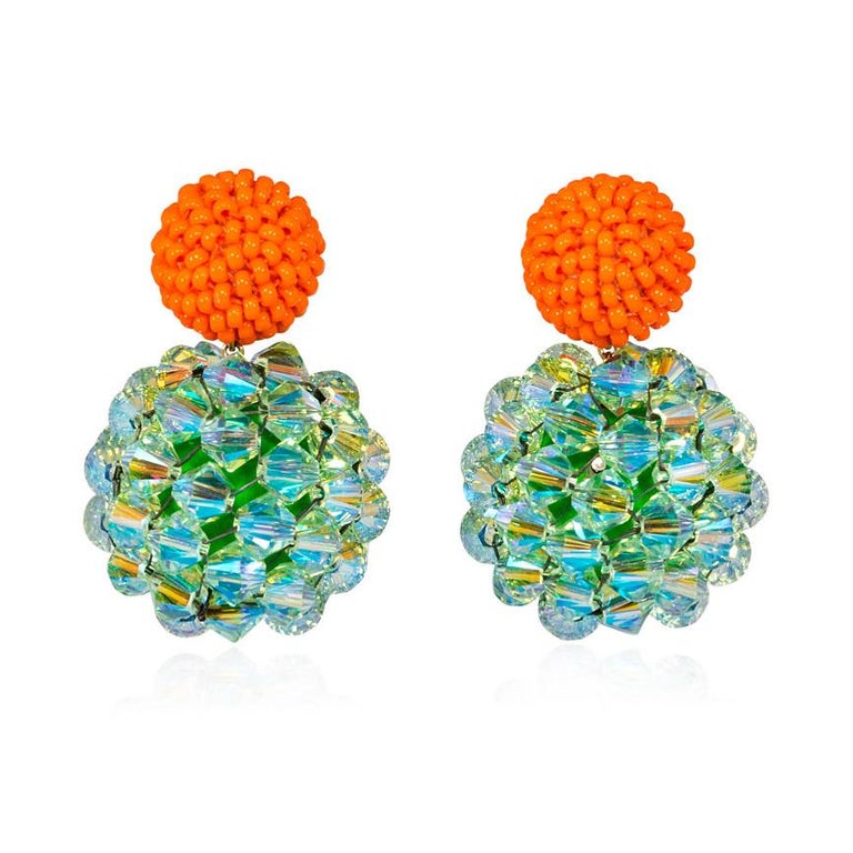 Axel Russmeyer Glass and Blue Crystal Beaded Earrings, See Other Colors ...