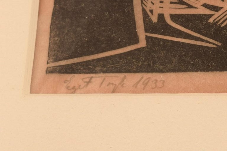 Axel Salto, Woodcut Print on Japanese Paper, Dated 1933 For Sale at 1stDibs