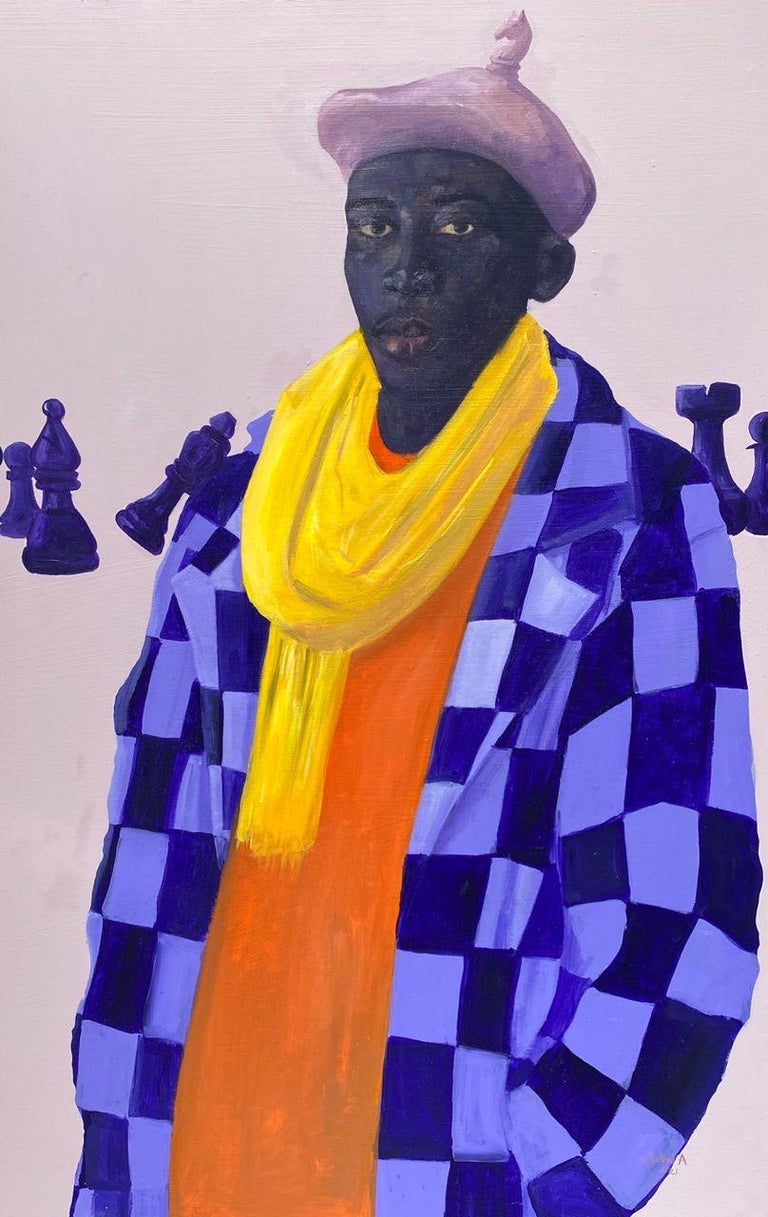 Azeez Salami - Man in Chessboard Coat at 1stDibs