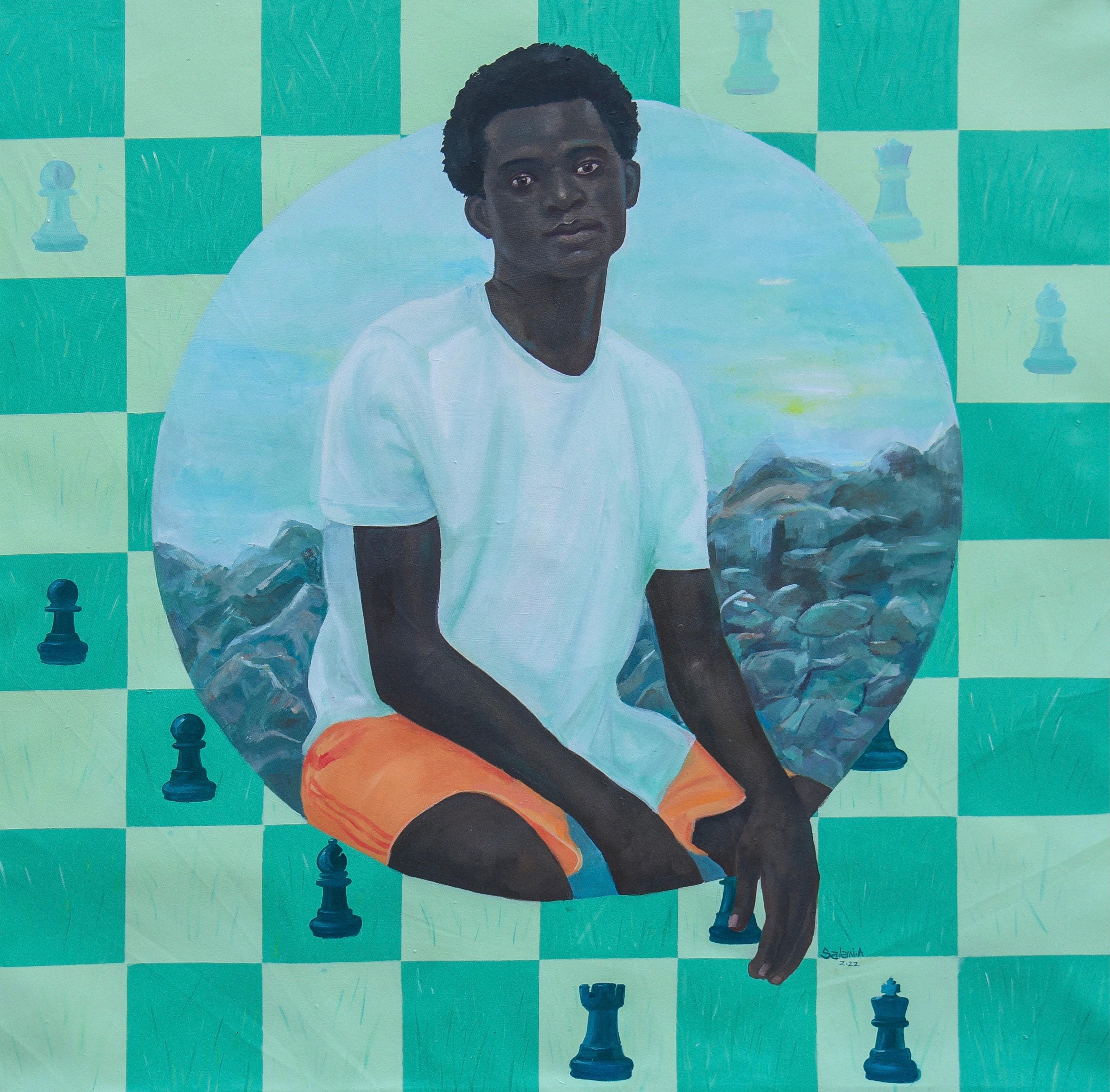 Pragnesh Patel - Untitled, Oil and Acrylic on Canvas with Fibre Glass ...