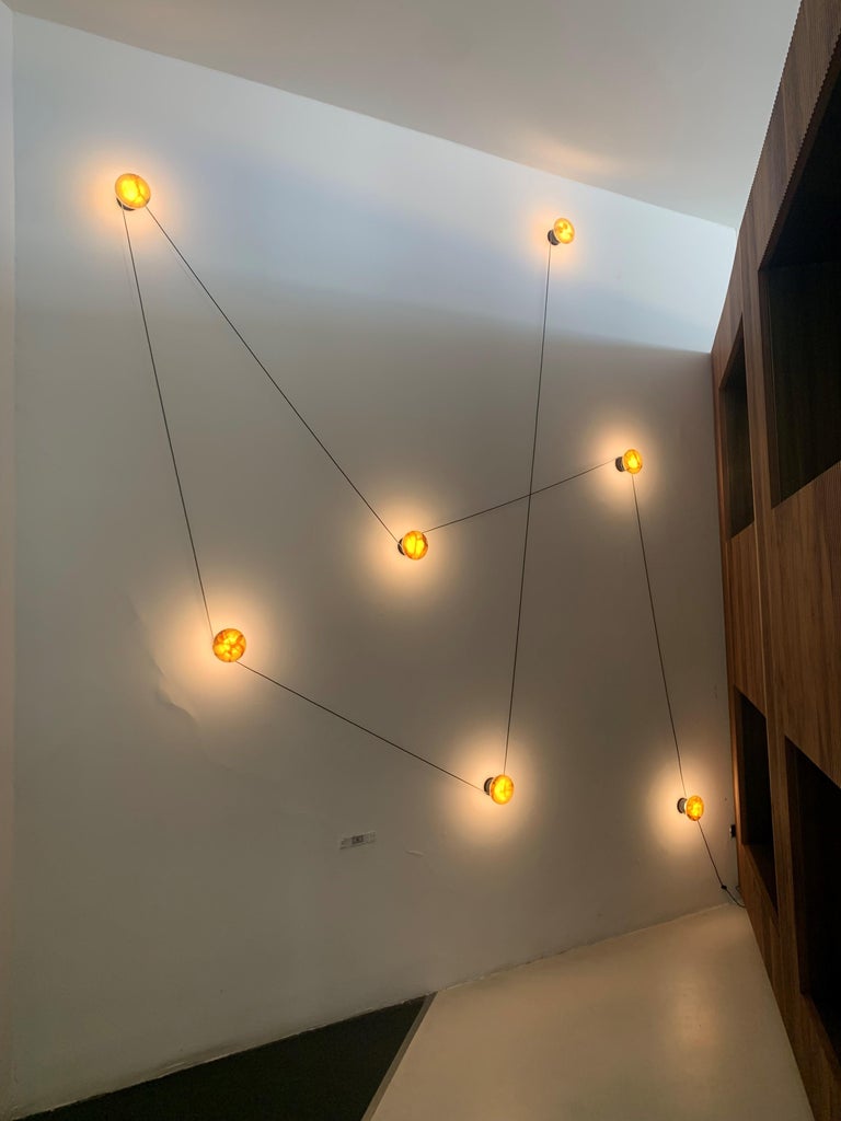 KDLN Contemporary AZOU 7 Led Wall Fixture (Green Onyx) For Sale at 1stDibs