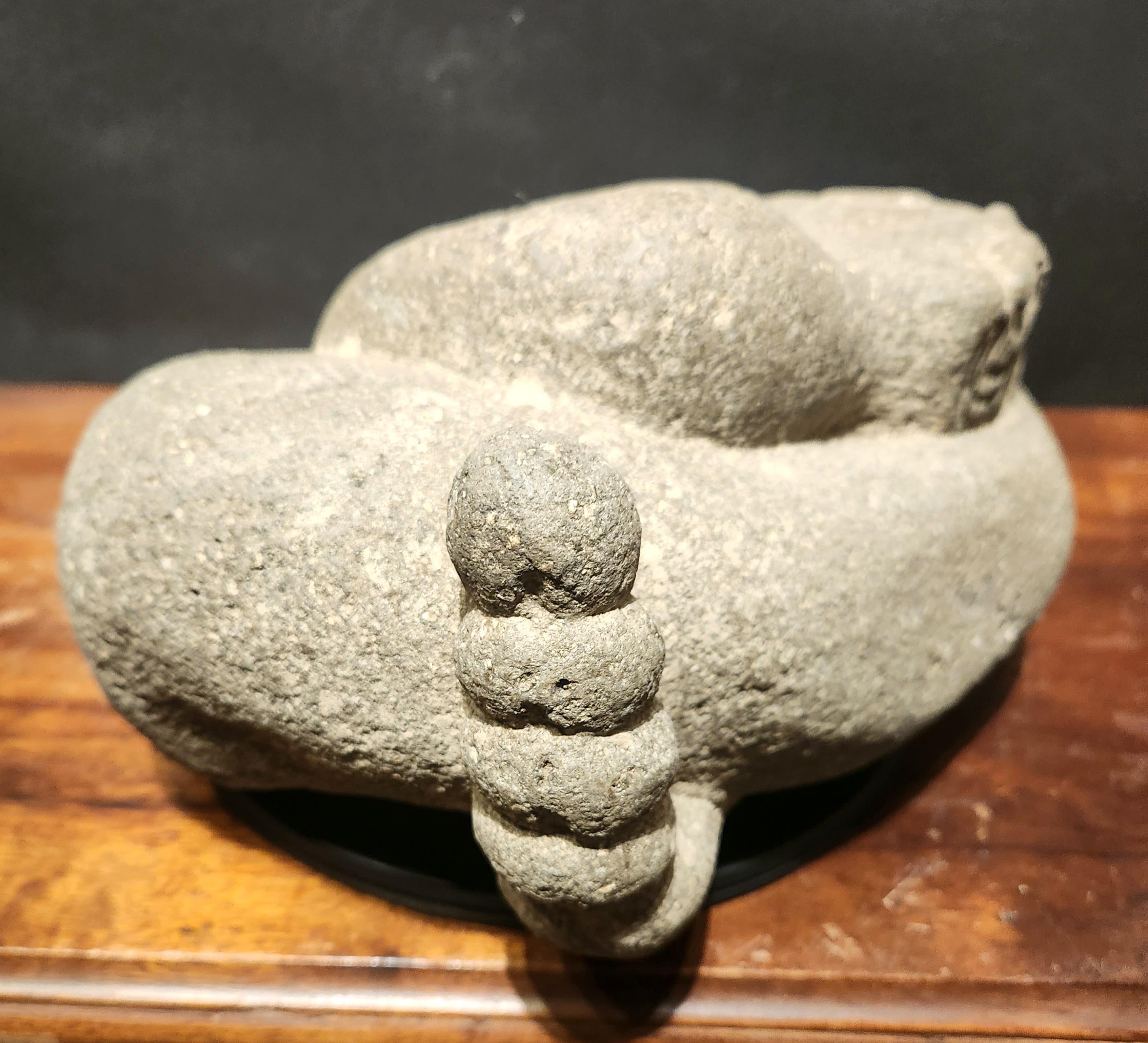 Aztec 15th/16th Cent. Stone Rattlesnake(Quetzalcoatl) w/ Pre-1970 ...