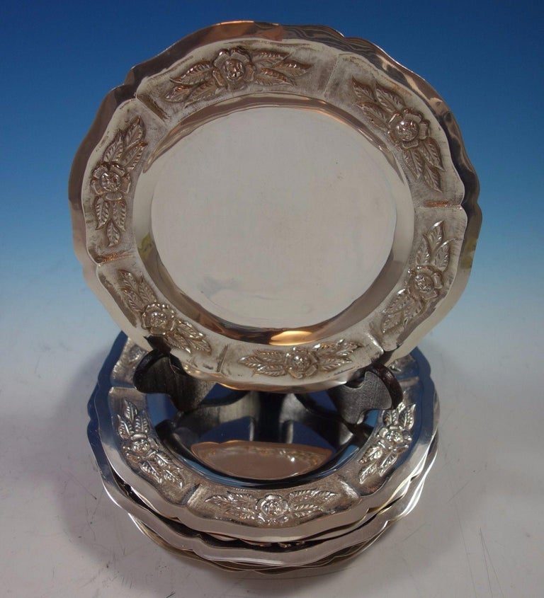 Aztec Rose by Maciel / Sanborns Sterling Silver Dessert Plates Set 8 ...