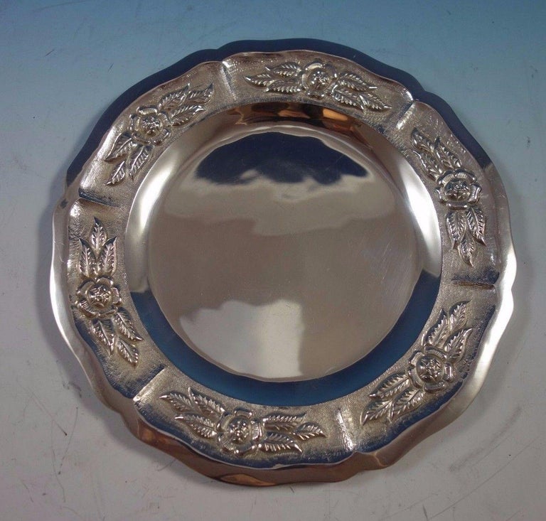 Aztec Rose by Maciel / Sanborns Sterling Silver Dessert Plates Set 8 ...