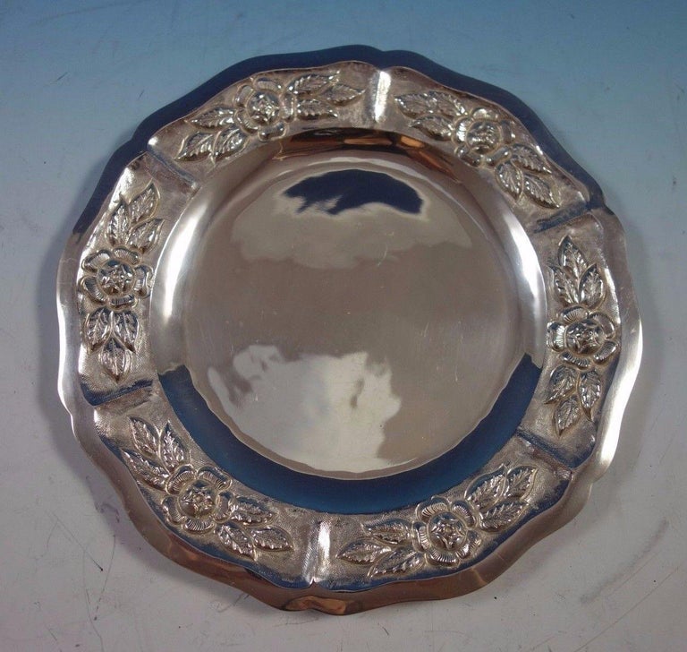 Aztec Rose by Maciel / Sanborns Sterling Silver Dessert Plates Set 8 ...