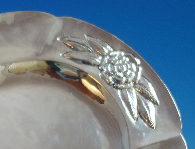 Aztec Rose by Unknown Mexican Mexico Sterling Silver Platter at 1stDibs