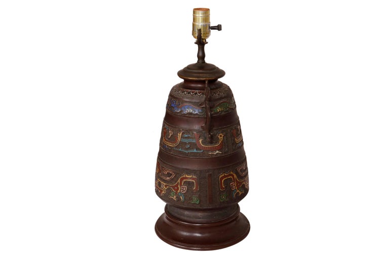 Aztec Style Metal Table Lamp For Sale at 1stDibs