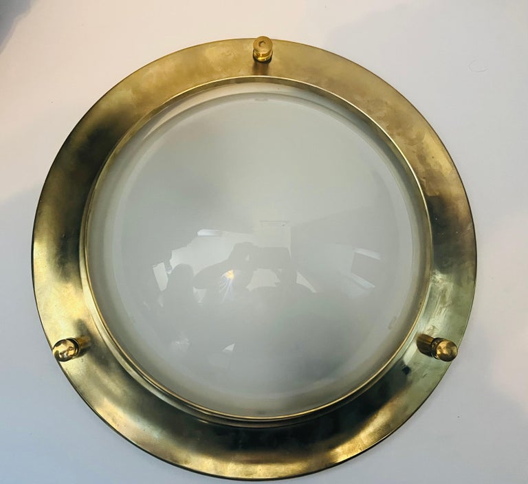 Azucena 1960 Nautical Italian Mid Century Flush Ceiling Light For Sale ...