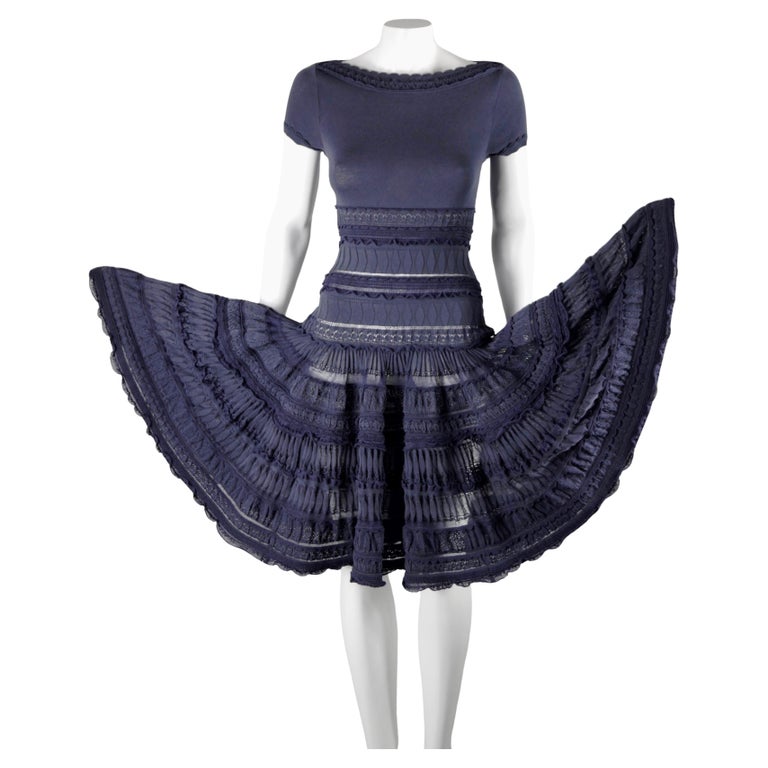 Azzedine Alaïa blue dress FR 38 For Sale at 1stDibs