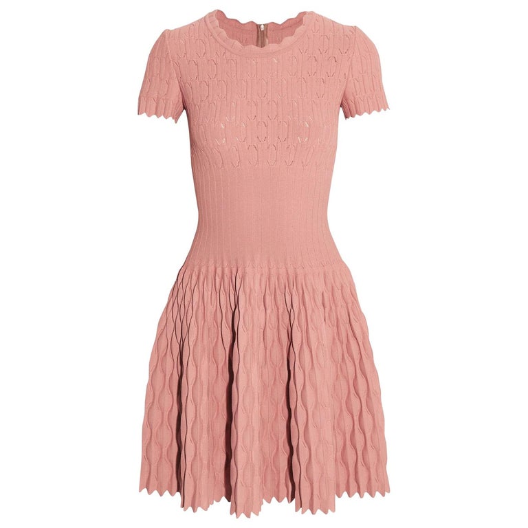 Azzedine Alaïa Knitted Mini Dress at 1stDibs | azzedine alaia pink dress
