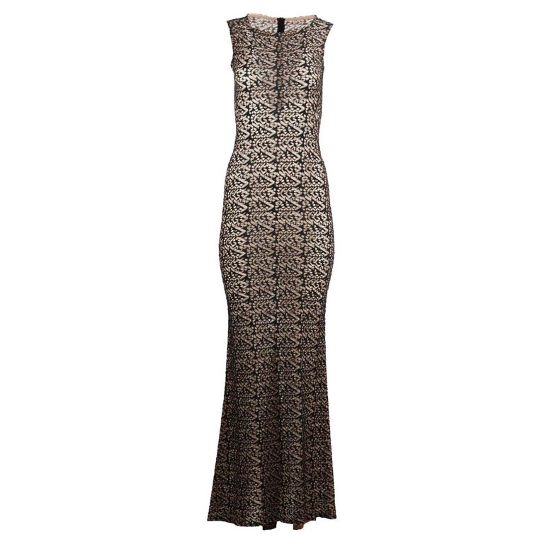 Azzedine Alaïa Macramé Lace Maxi Dress Fr 38 Uk 10 For Sale at 1stDibs