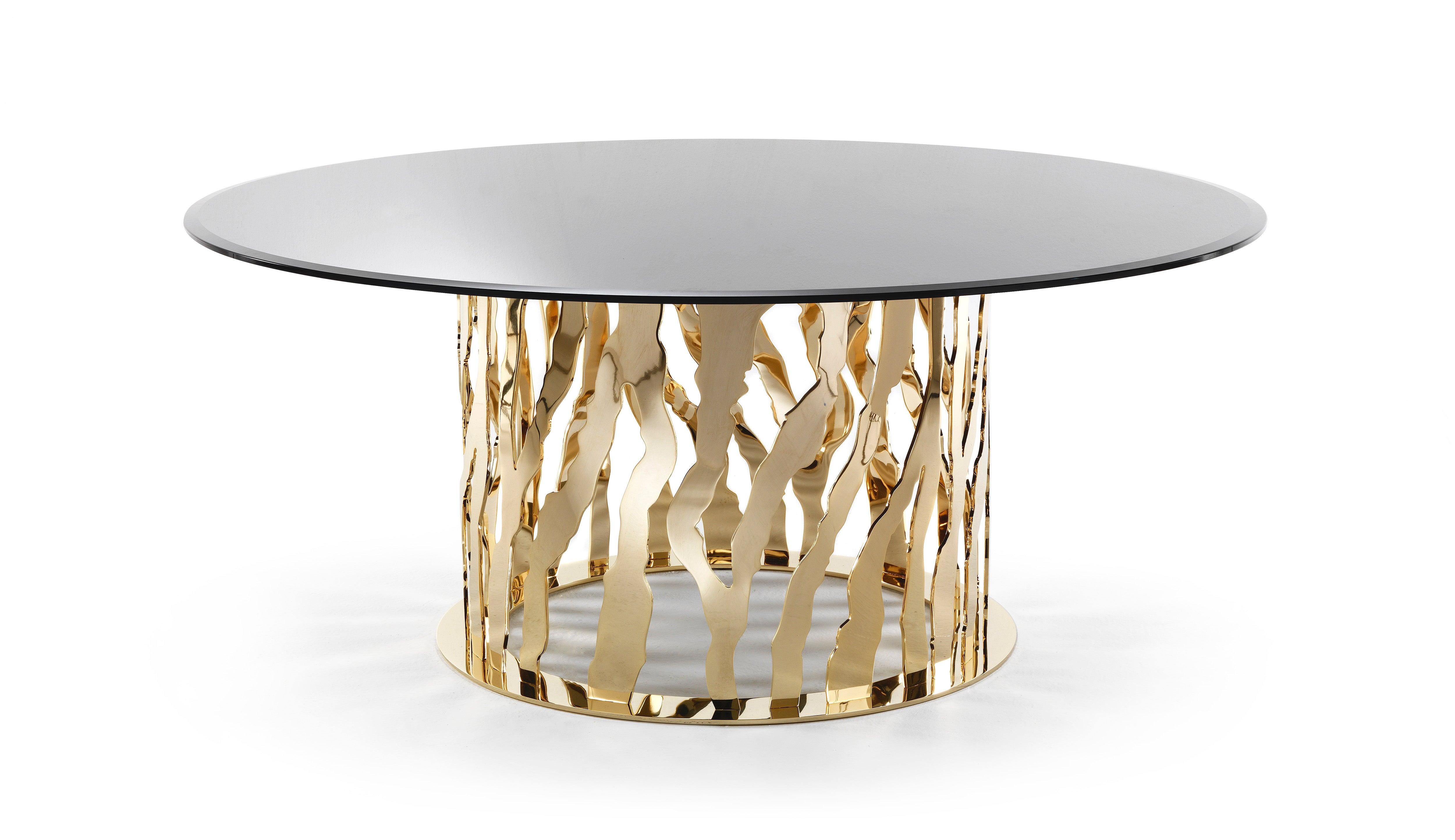 Equilibrium Round Table with Glass Top by Guglielmo Poletti For Sale at ...
