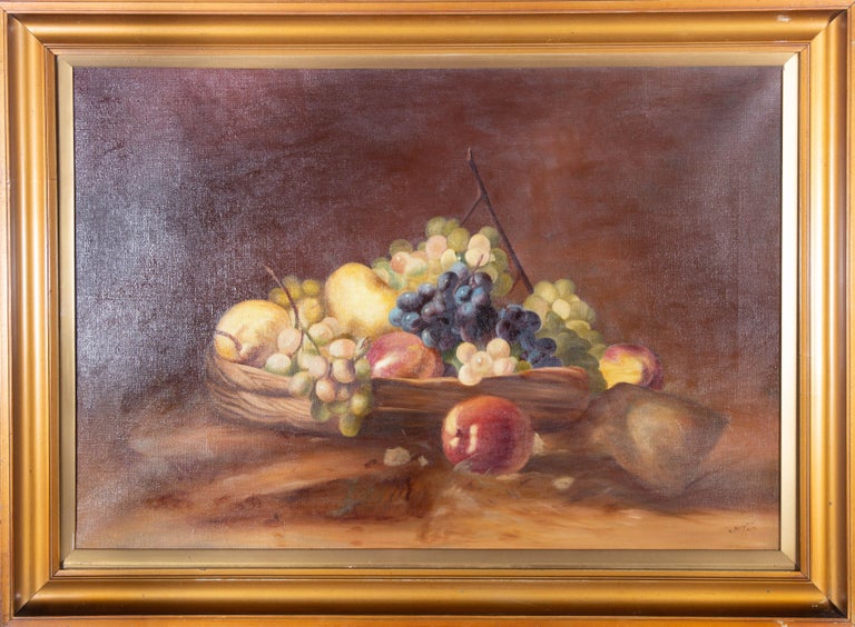 B. Haynes - B. Haynes - 1918 Oil, Still Life with Fruit For Sale at 1stDibs