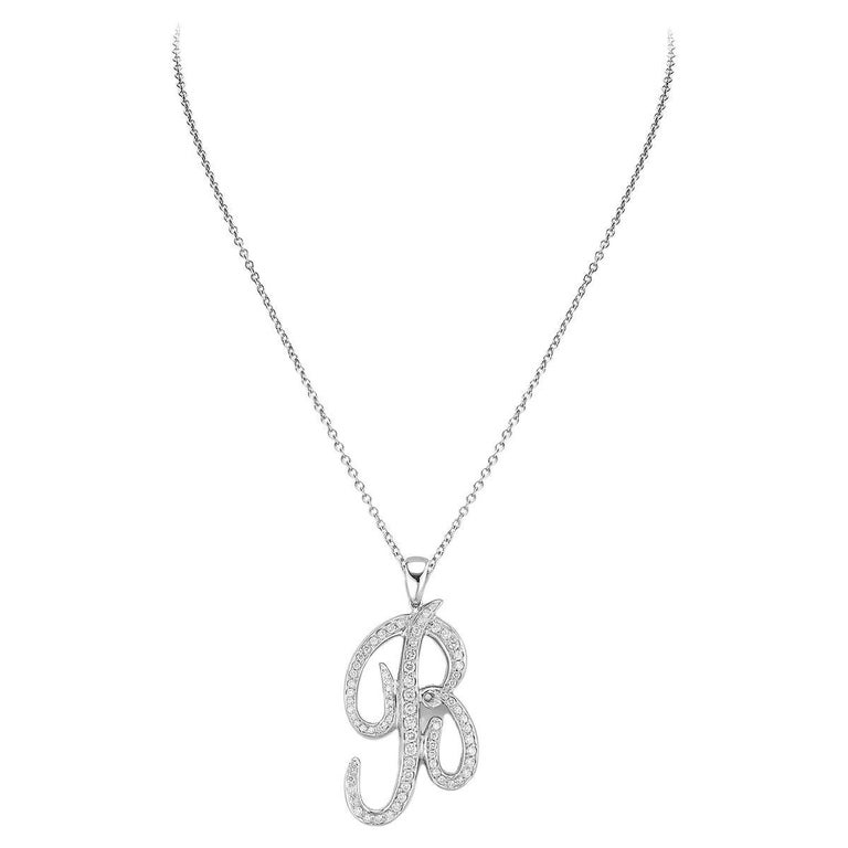 B Letter Pendant Necklace For Sale at 1stDibs