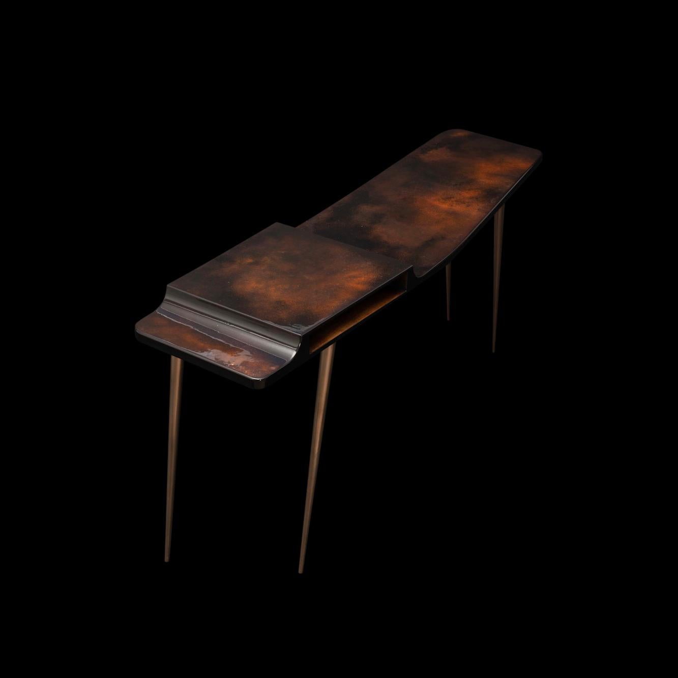 Messier 77 Layered Gold Leaf and Resin Lacquered Console Table For Sale ...