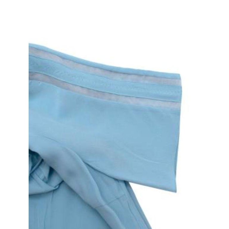 baby blue silk crepe and tulle cut-out dress For Sale at 1stDibs
