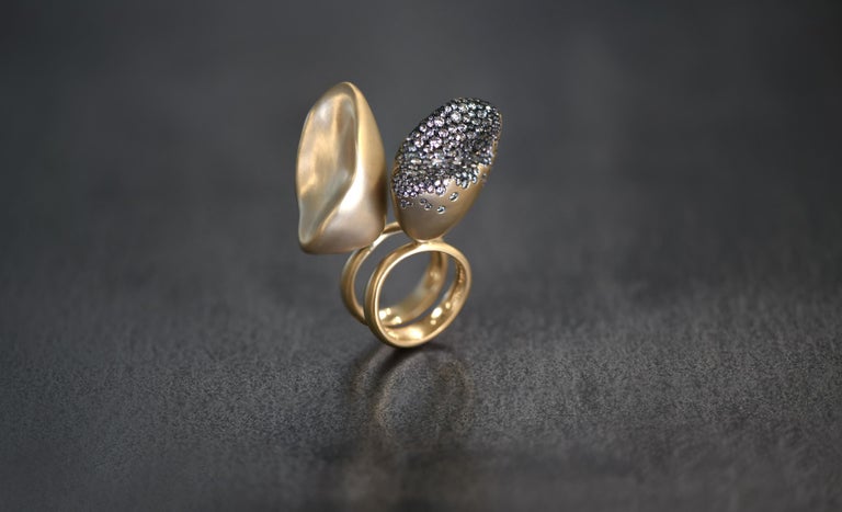 Baby Malak Flourish Marquise Ring in 18K Gold and 3ct of Champagne ...