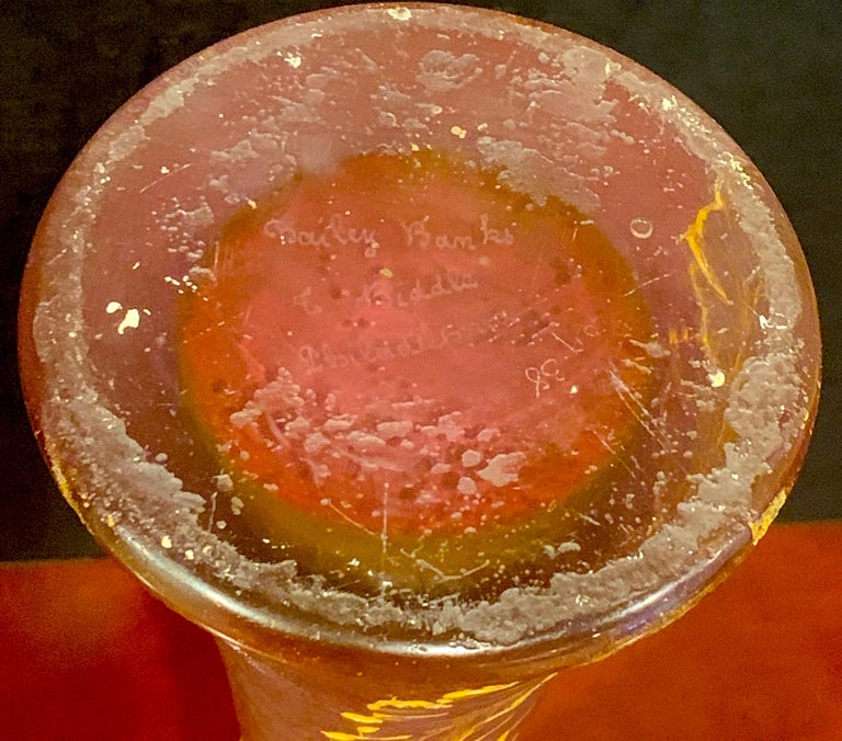 Baccarat Amethyst Gilt Decorated Chipped Ice Trumpet Vase at 1stDibs