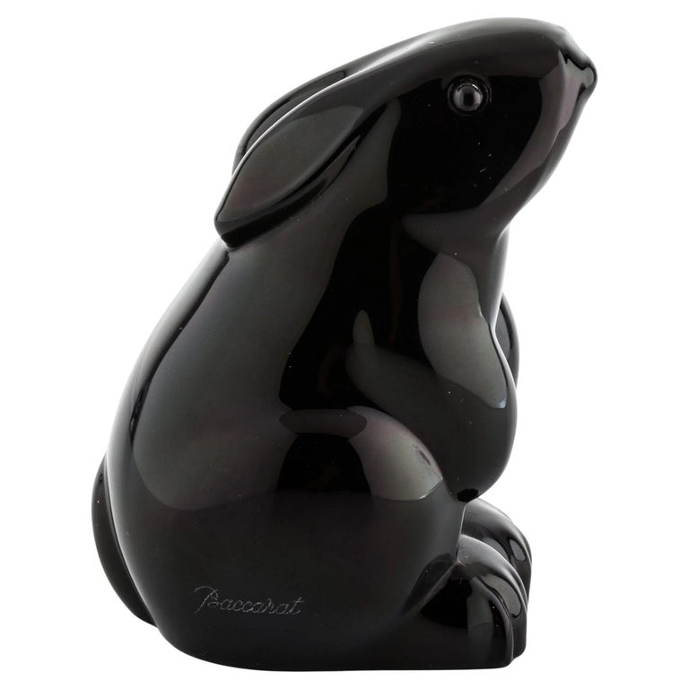 Baccarat Black Crystal Rabbit Figurine at 1stDibs