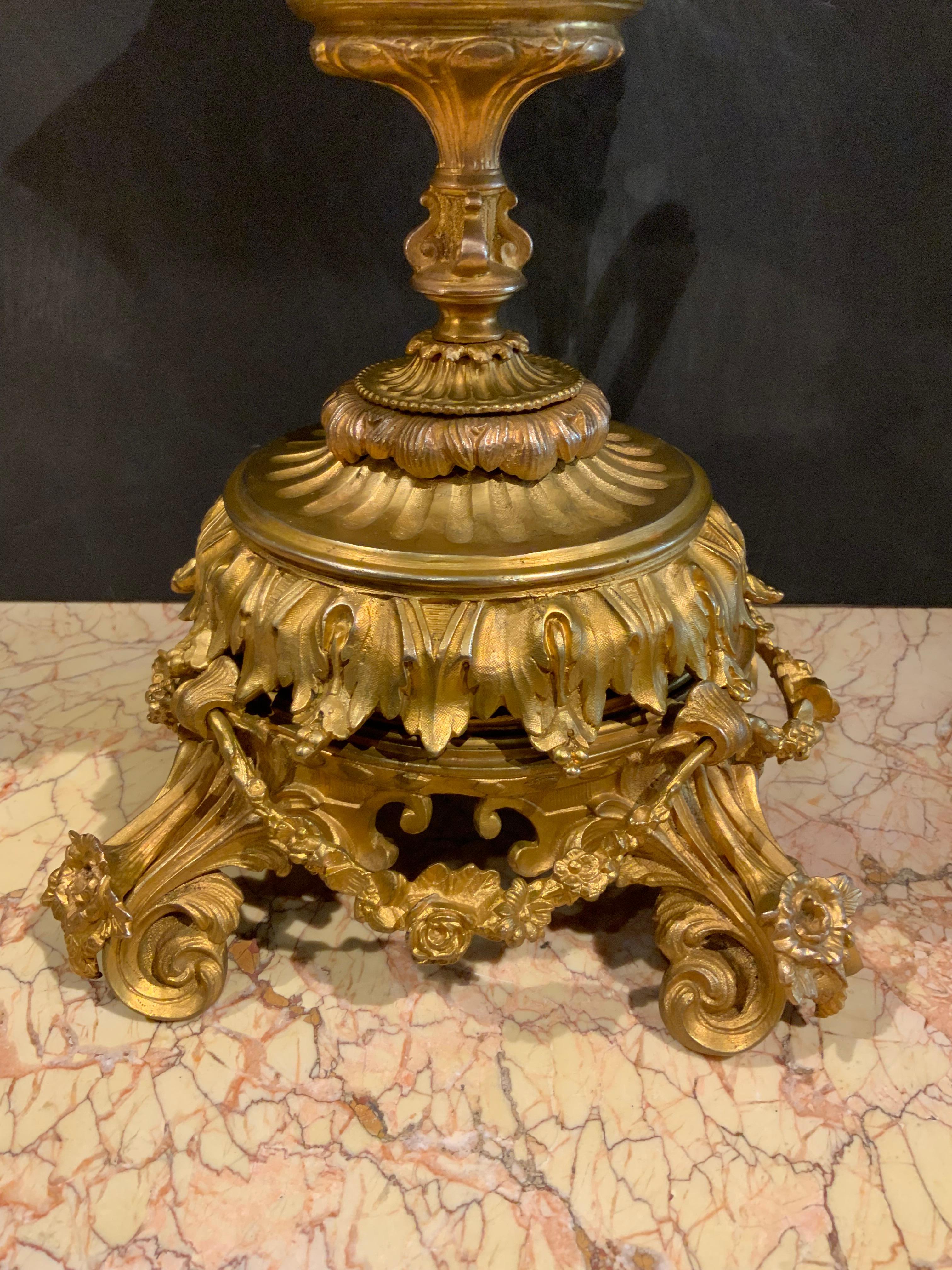Baccarat compote with bronze dore mounts and handles For Sale at 1stDibs