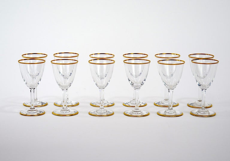 Baccarat Crystal Liquor / Sherry Glassware Service / 12 People For Sale ...