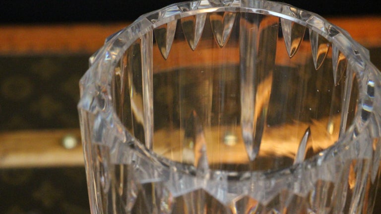 Baccarat Cut Clear Crystal Vase For Sale at 1stDibs