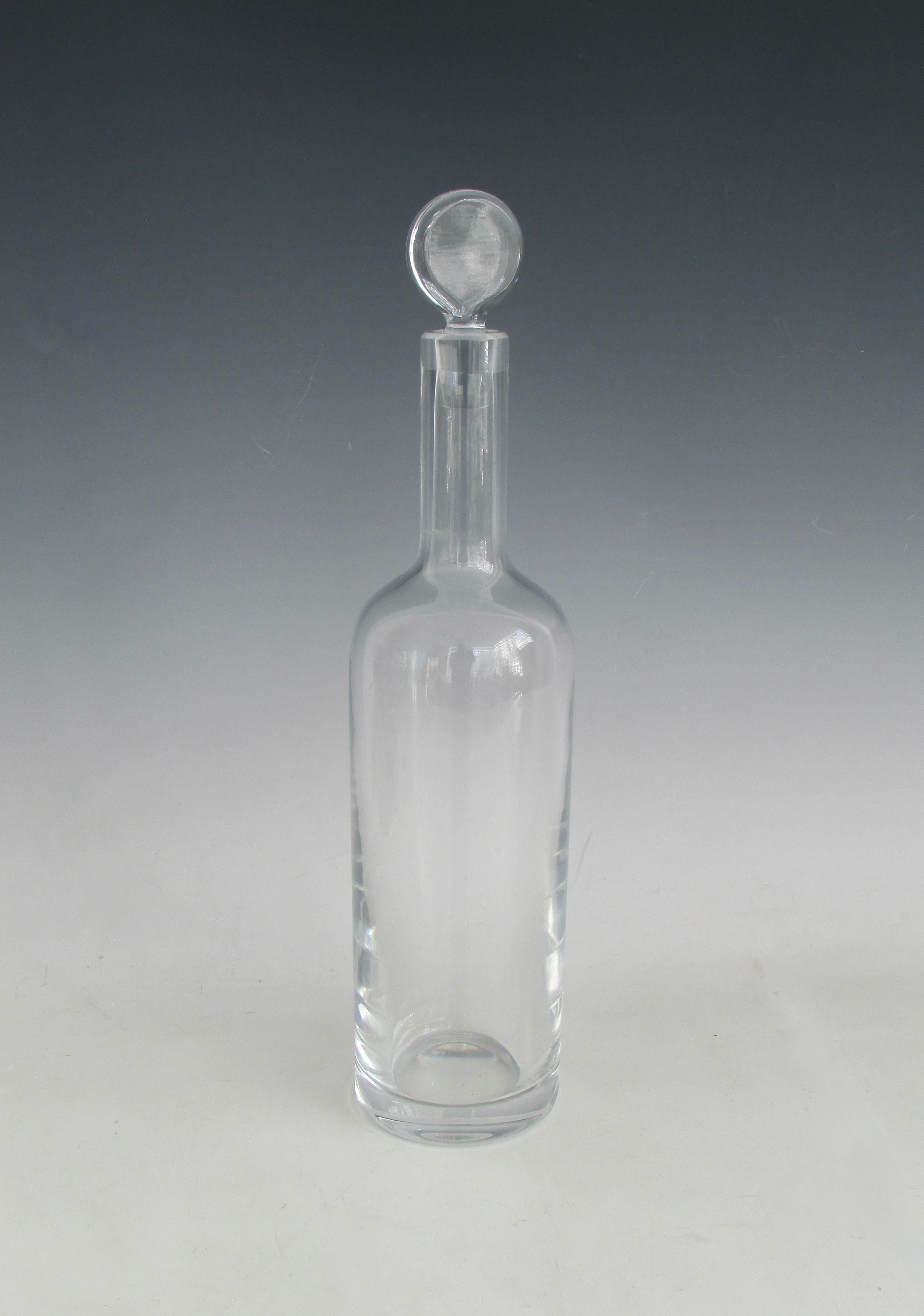 Baccarat France Clear Lead Crystal Bottle Decanter with Stopper at 1stDibs